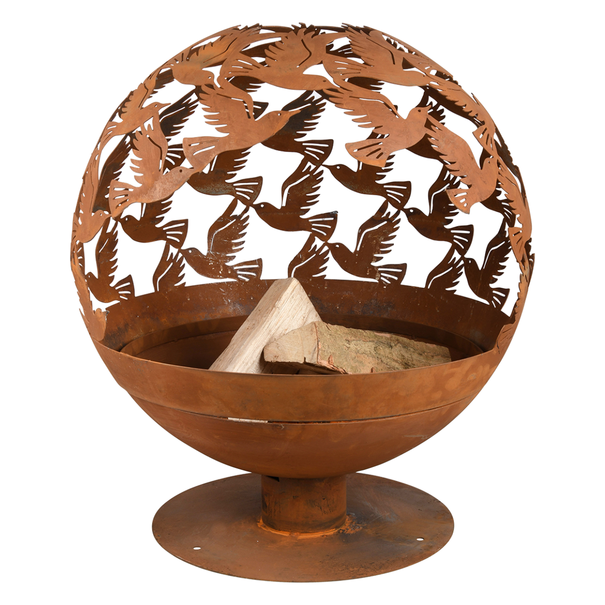 Fallen Fruits Fire Pit Globe with Laser Cut Bird Design – Starlolly