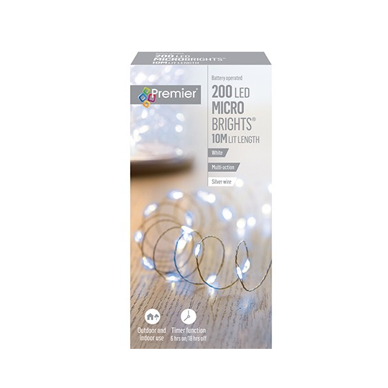 200 White Microbright LED Pin Wire Lights – Starlolly